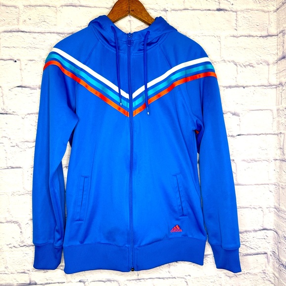 adidas | Jackets & Coats | Adidas Retro Arcade Stripe Full Zip Hoodie ...